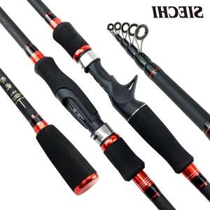 SIECHI Max Steel Rod Carbon Spinning Casting Въдица с въдица 1.8m 2.1m ...