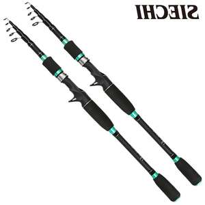 SIECHI Max Steel Rod Carbon Spinning Casting Въдица с въдица 1.8m 2.1m ...
